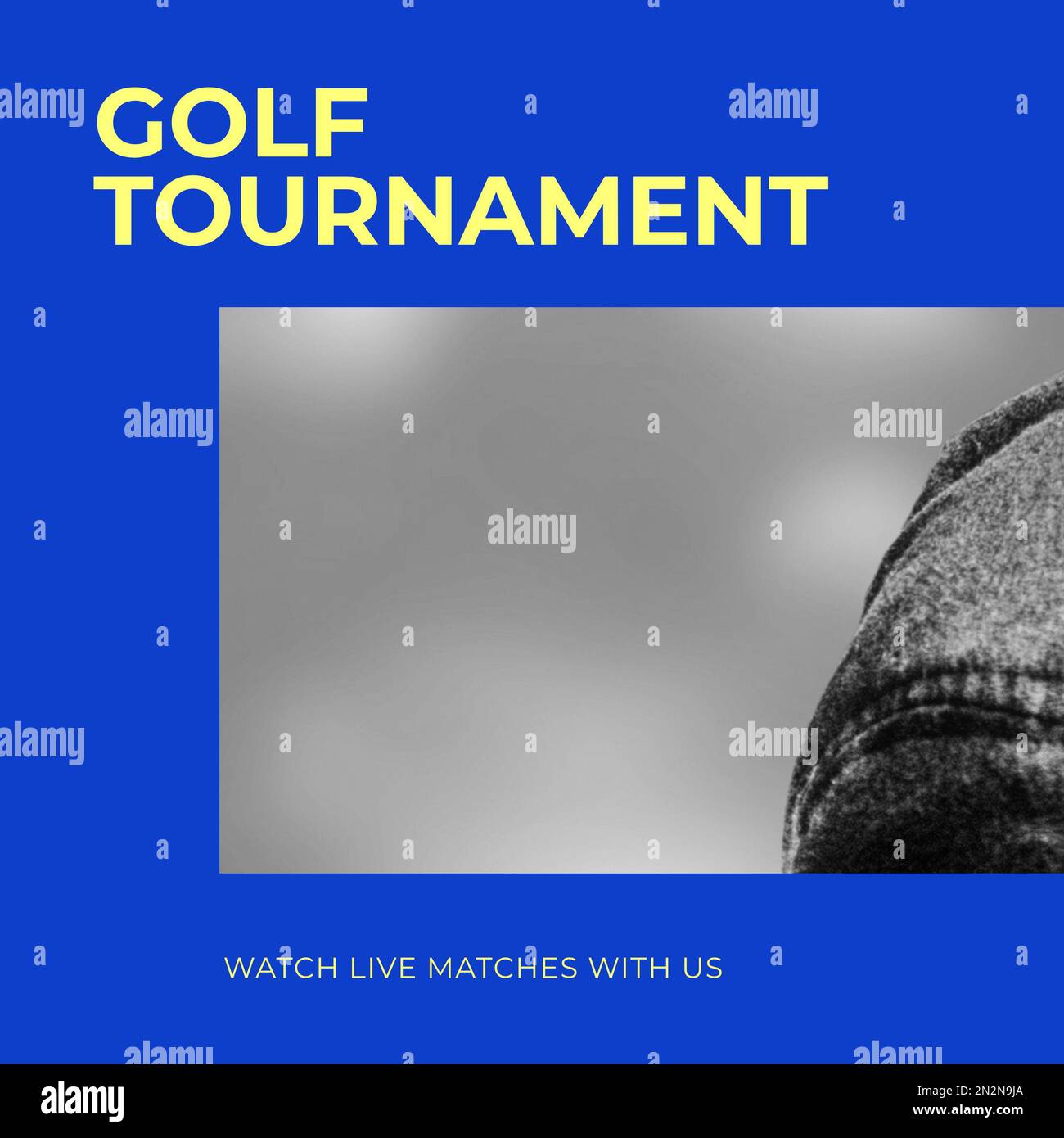 Square image of golf tournament with grey background and blue frame ...