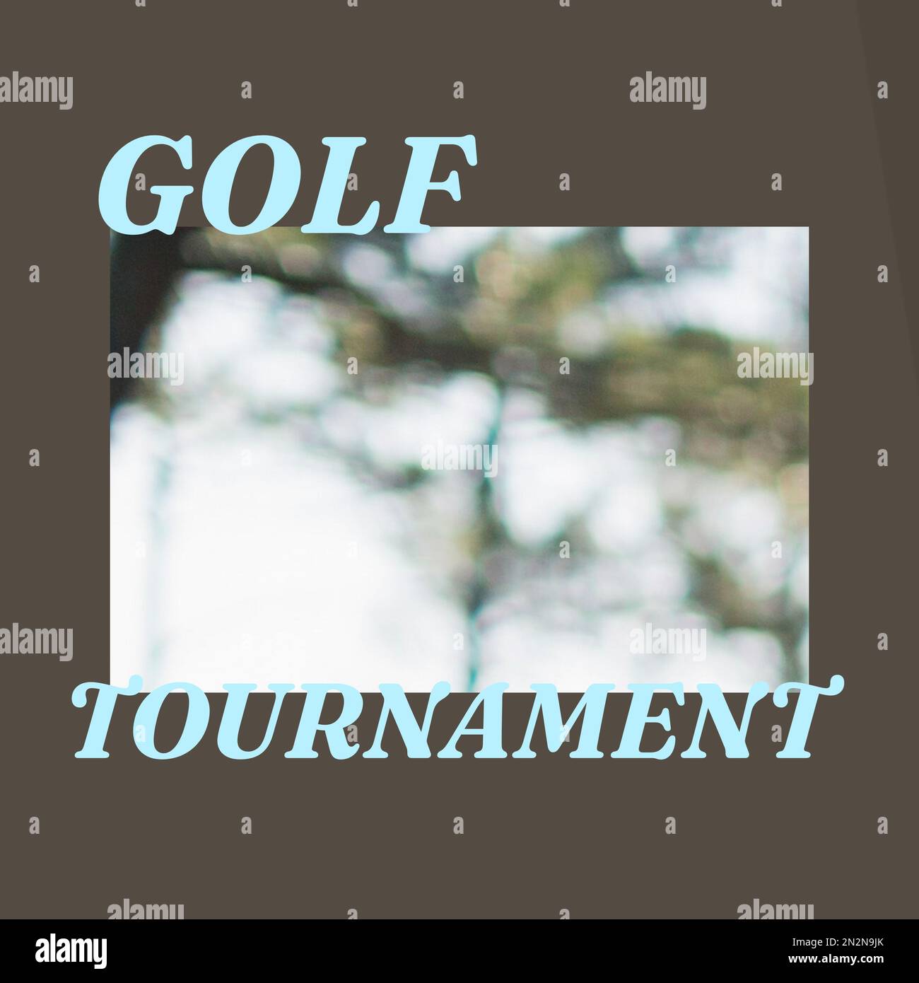 Square image of golf tournament over blurred background with grey frame ...