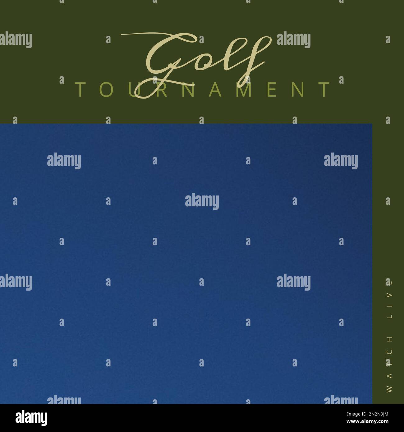 Square image of golf tournament over green and blue background with ...