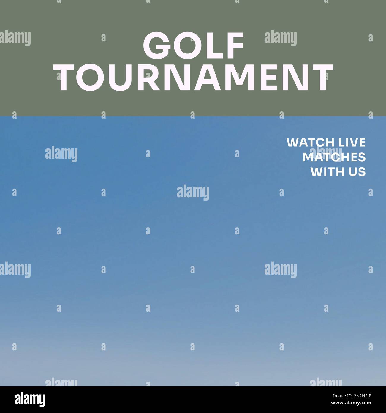 Square image of golf tournament on blue and green background Stock ...