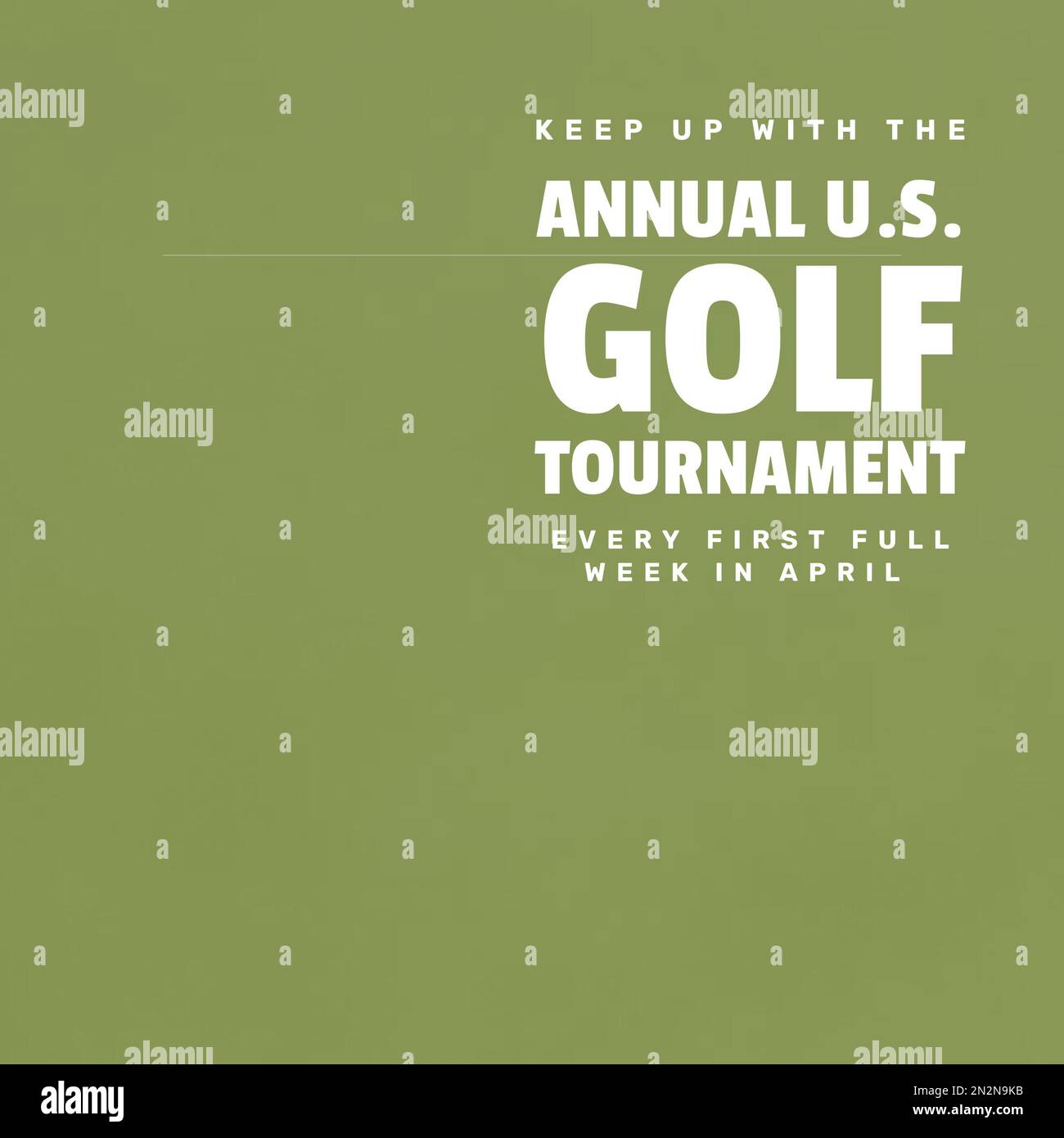 Square image of annual us golf tournament over green background Stock ...