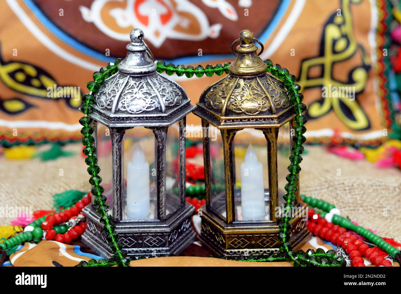 Ramadan Lantern lamp or Fanous Ramadan on a Ramadan background as a ...