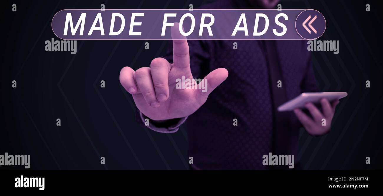 Hand writing sign Made For Ads. Word Written on Marketing strategies ...