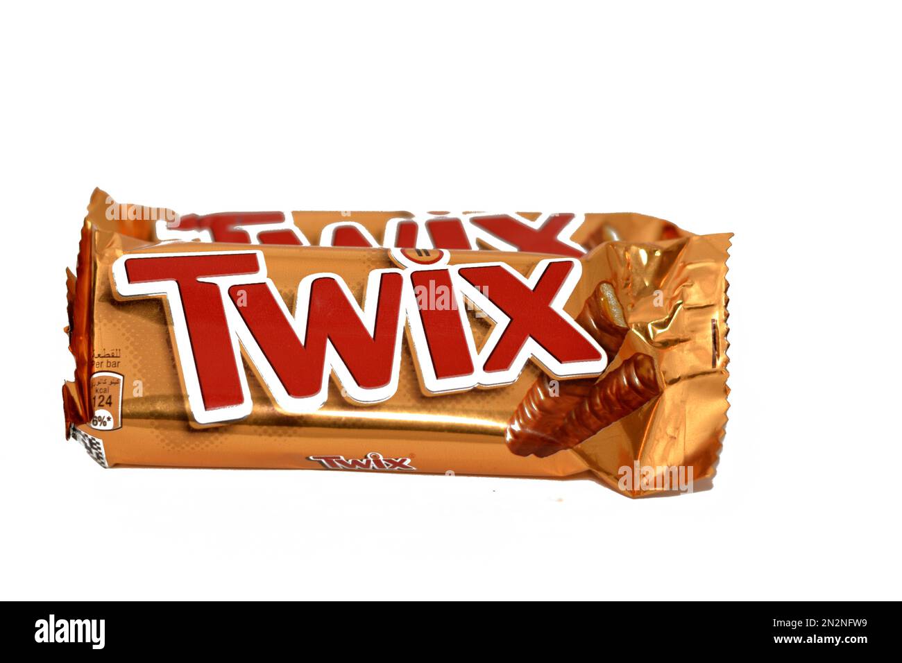 Cairo, Egypt, February 5 2023: Twix caramel shortbread chocolate bar ...