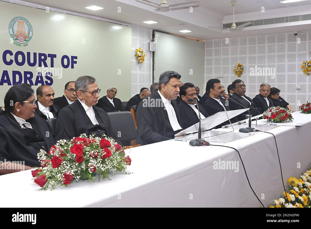 Five hon’ble additional Judges have been sworn in today to the High Court of Madras, by Hon’ble ...