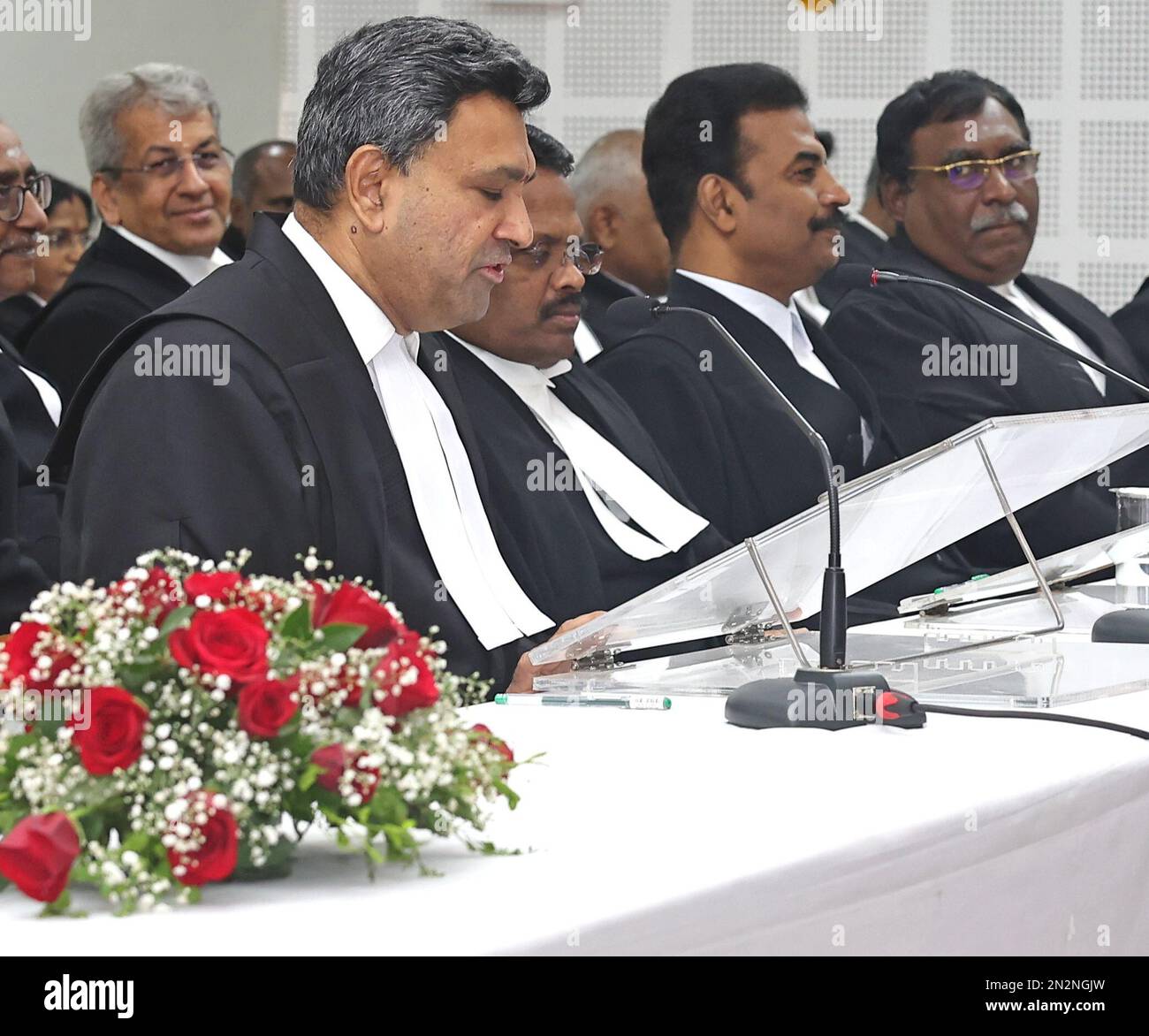 Five hon’ble additional Judges have been sworn in today to the High Court of Madras, by Hon’ble ...