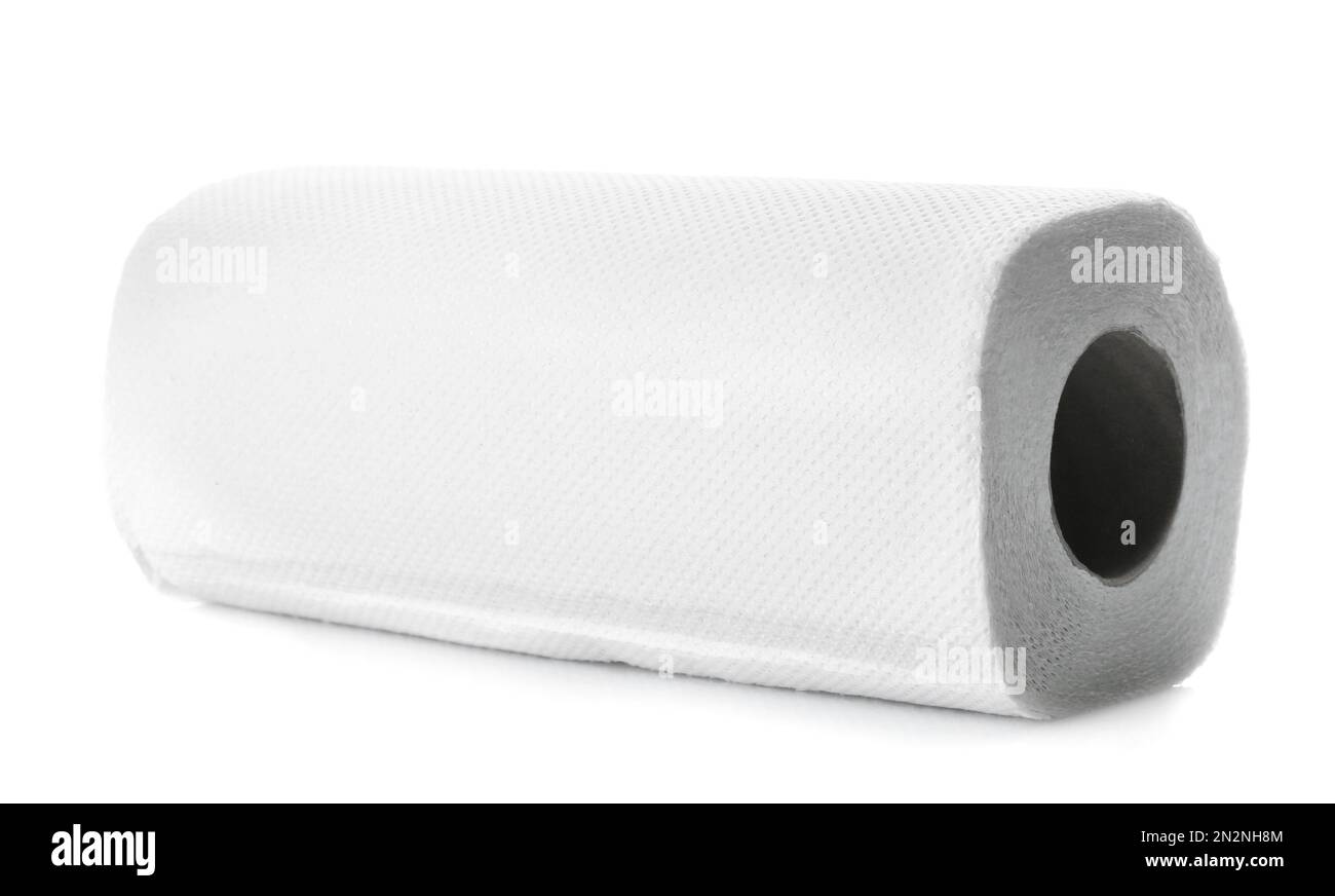 Roll of paper tissues isolated on white Stock Photo - Alamy