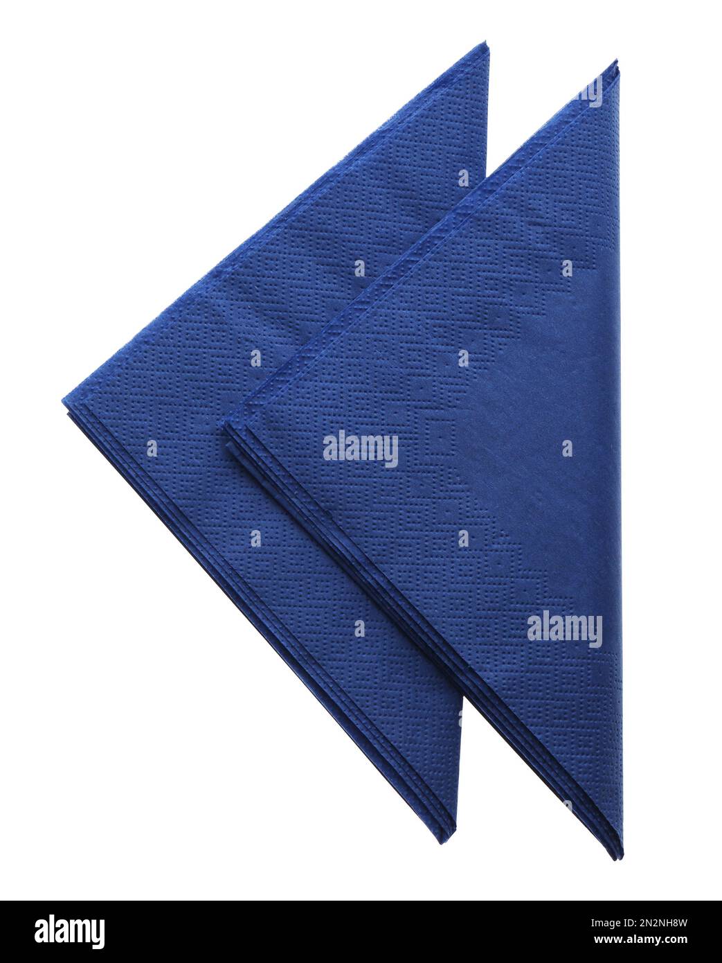 Folded blue clean paper tissues on white background, top view Stock ...