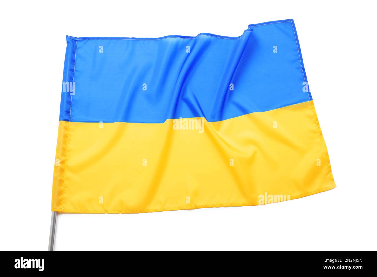 National flag of Ukraine isolated on white, top view Stock Photo - Alamy