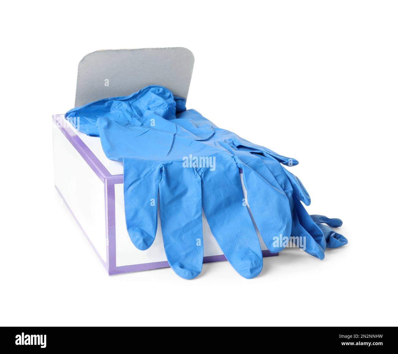 Box of new medical gloves isolated on white Stock Photo - Alamy