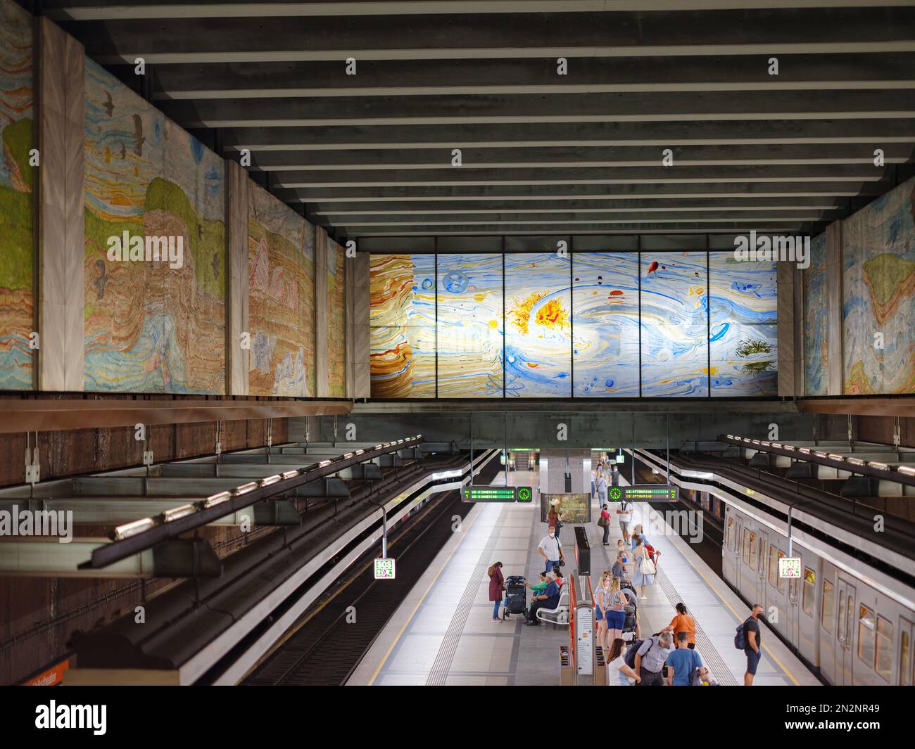 Vienna, Austria - August 11, 2022 : public transport subway station ...