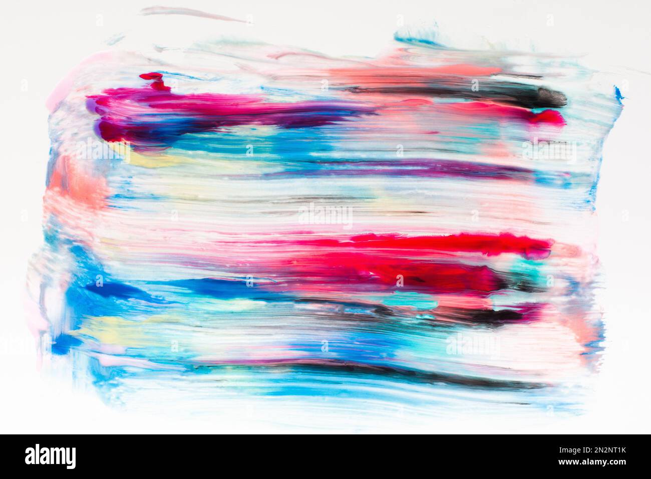 Colorful smears of paint on white free space Stock Photo - Alamy