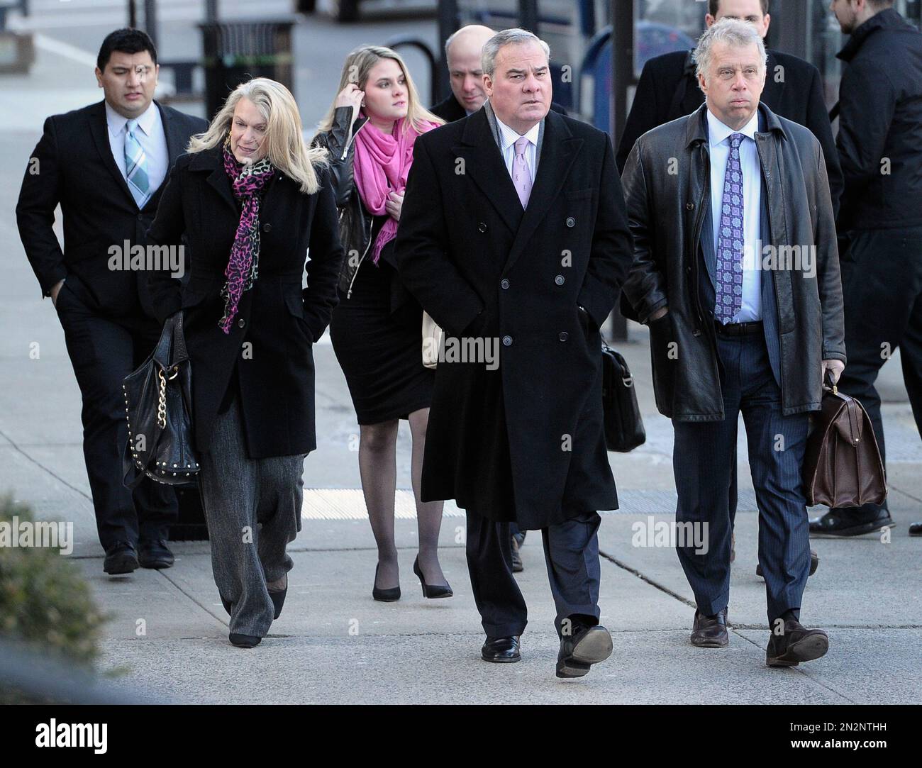 Former Connecticut Gov. John Rowland, center, arrives with wife Patty ...