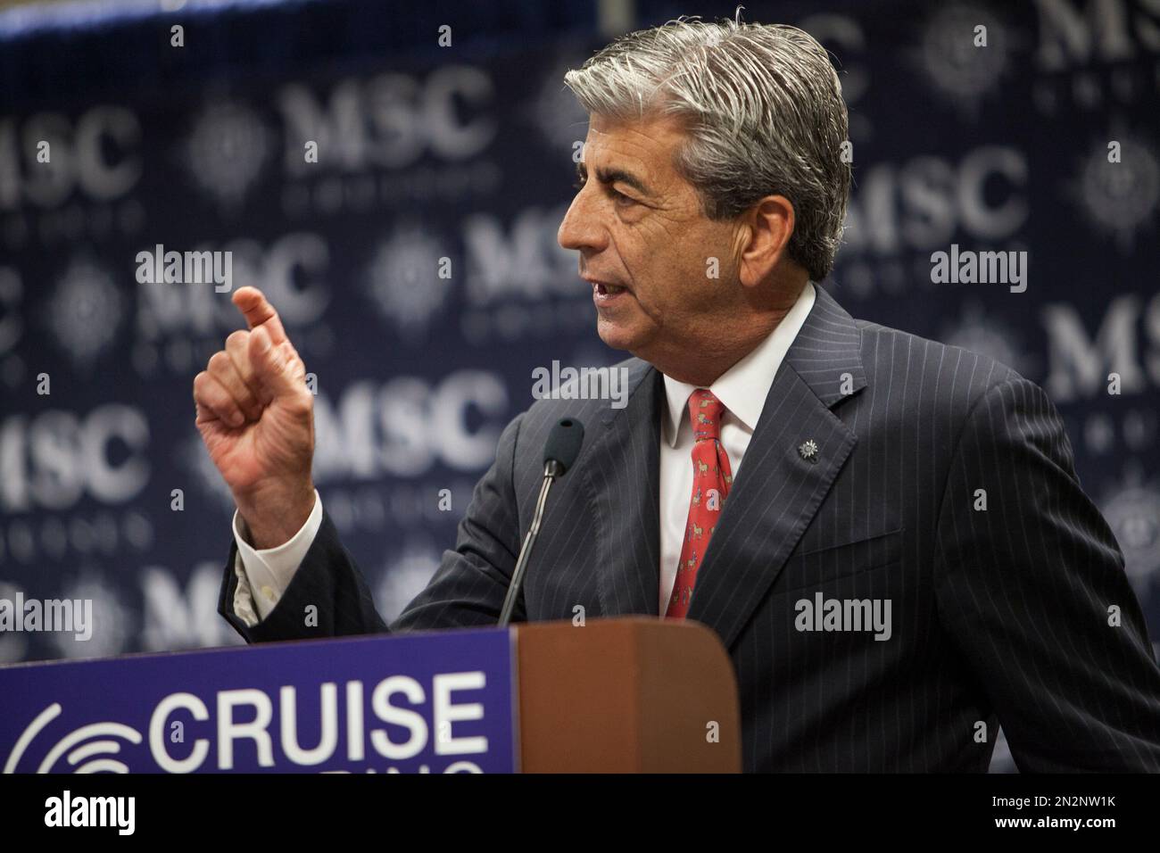 IMAGE DISTRIBUTED FOR MSC CRUISES - At a press event at Cruise Shipping ...