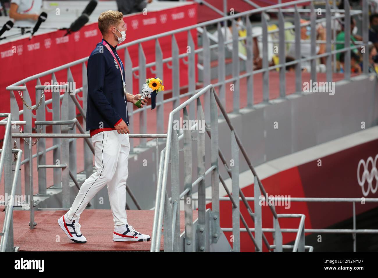 AUG 06, 2021 - Tokyo, Japan: Kevin MAYER of France wins the silver ...