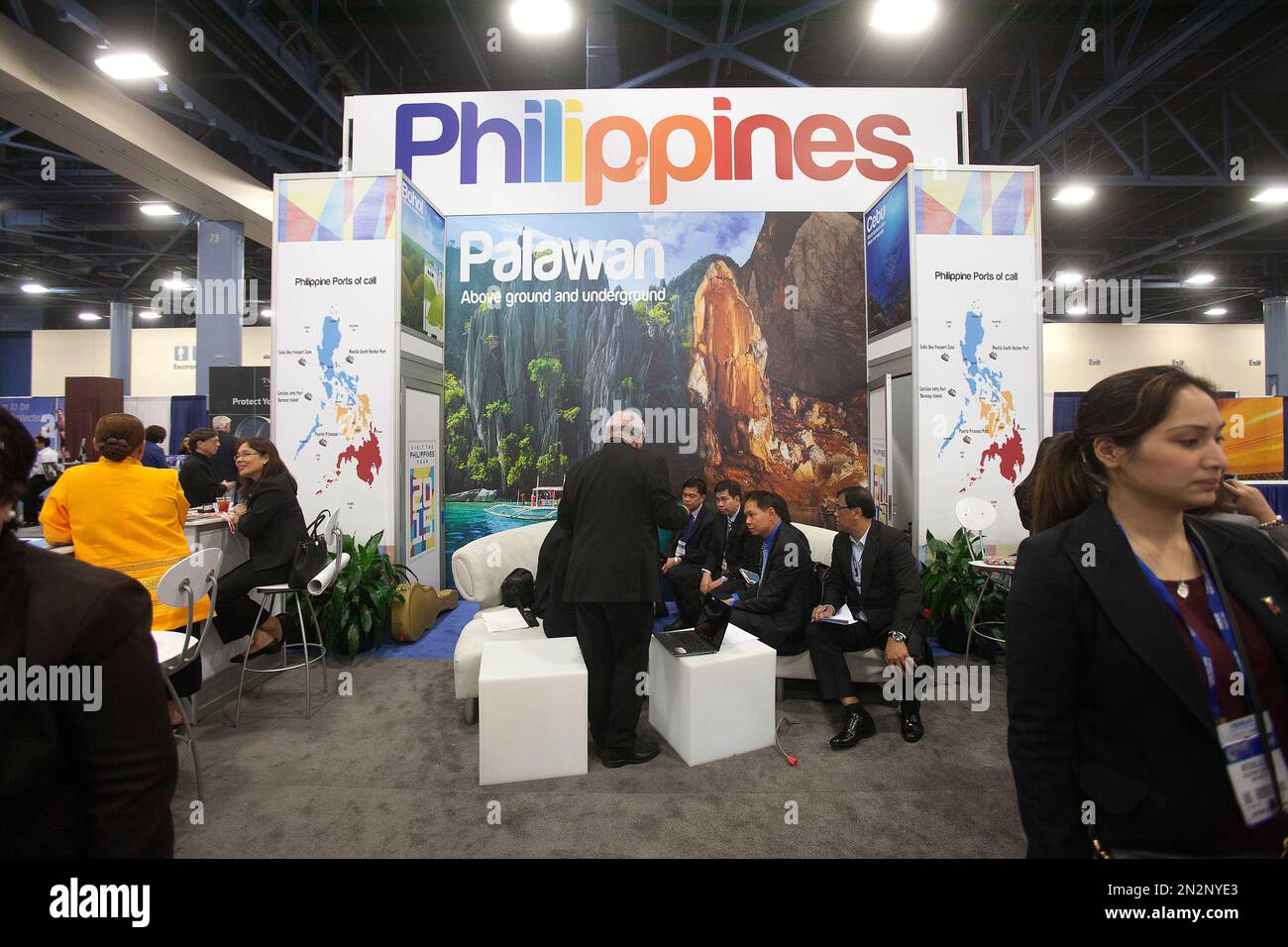 The Philippines booth is pictured during Cruise Shipping 2015 on ...