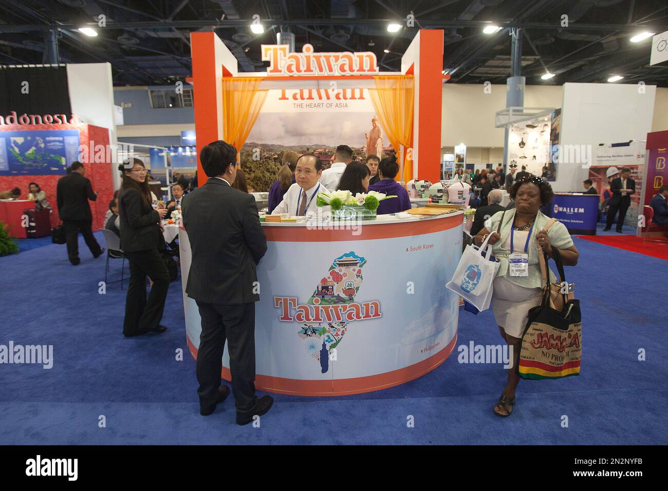 The Taiwan booth is pictured during Cruise Shipping 2015 on Tuesday ...