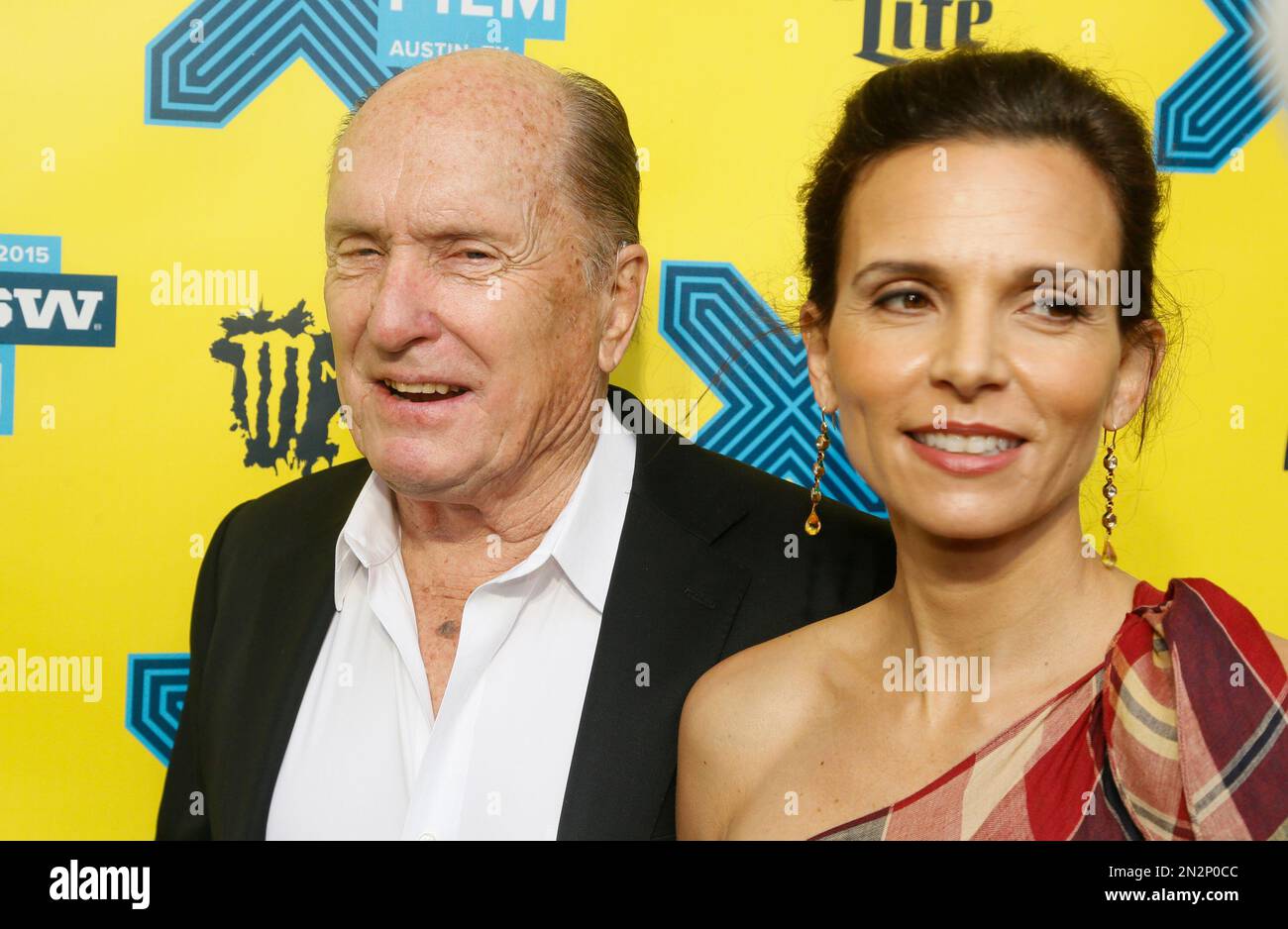Robert Duvall, left, and his wife, Luciana Duvall, walk the red carpet ...