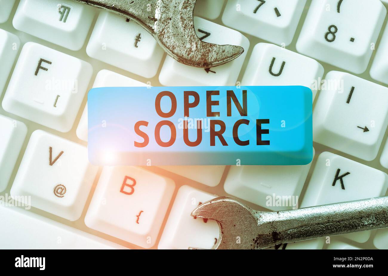Text showing inspiration Open Source. Business concept denoting software which original source ...