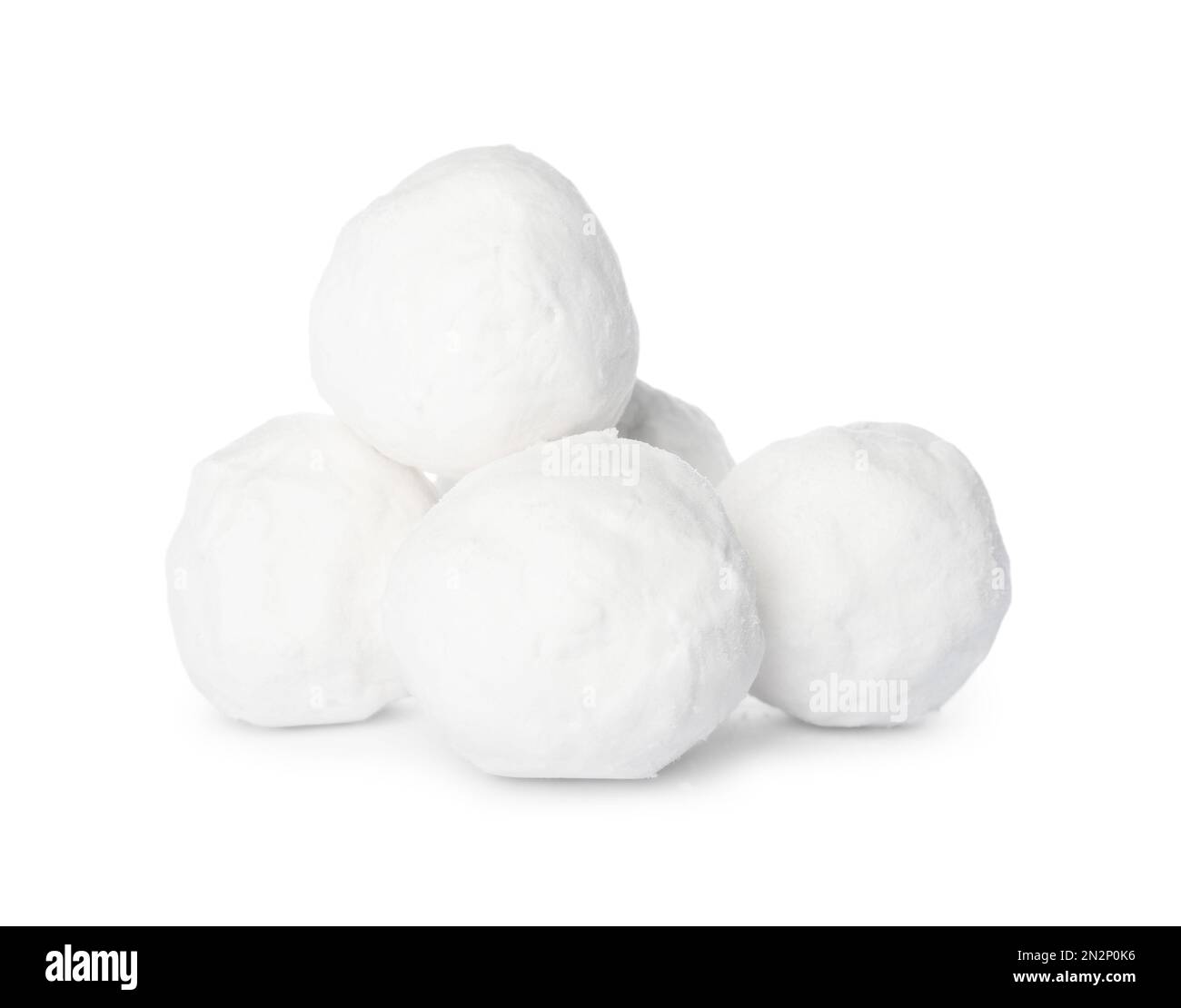 Round snowballs isolated on white. Winter activities Stock Photo - Alamy