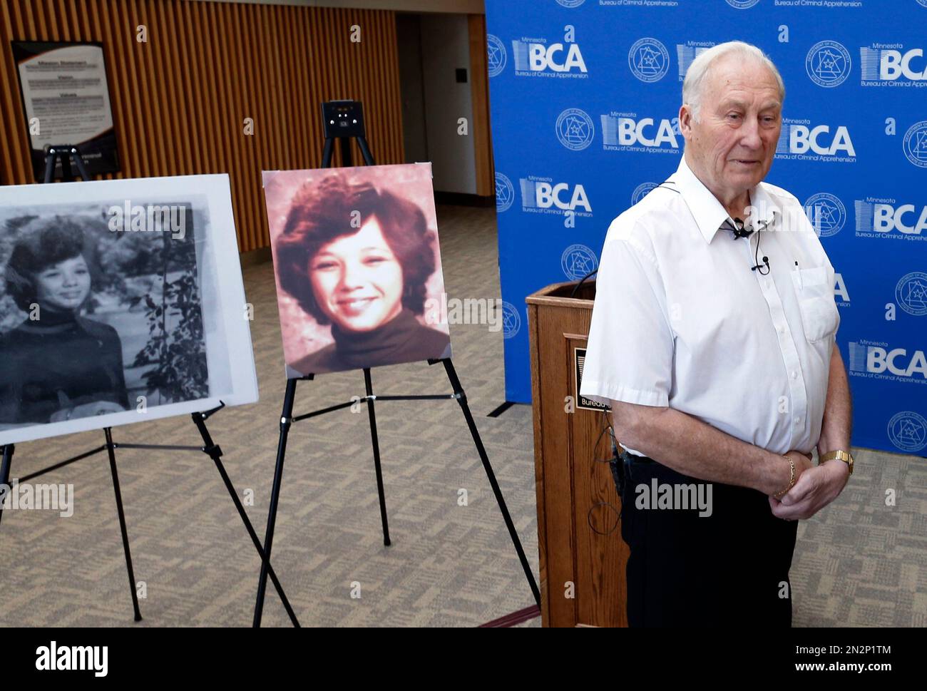 Photos of murder victim Michelle Busha are displayed behind former ...