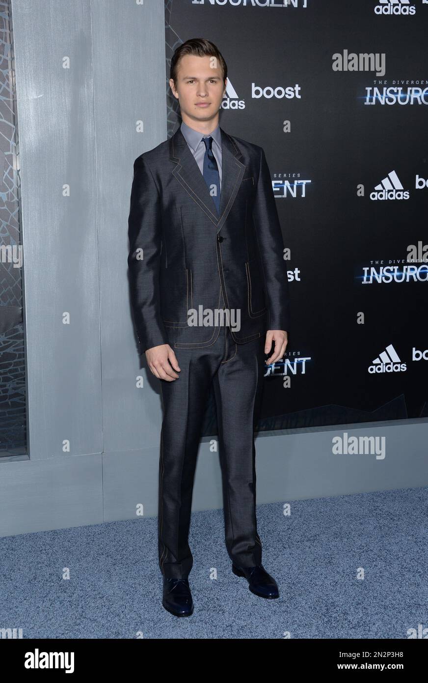 Actor Ansel Elgort attends the premiere of "The Divergent Series ...