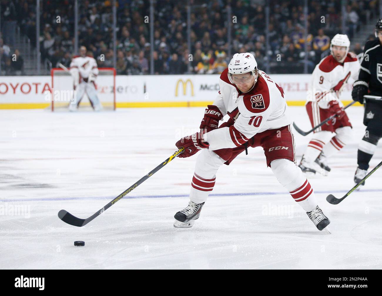 Arizona Coyotes left wing Martin Erat skates with the puck against the ...