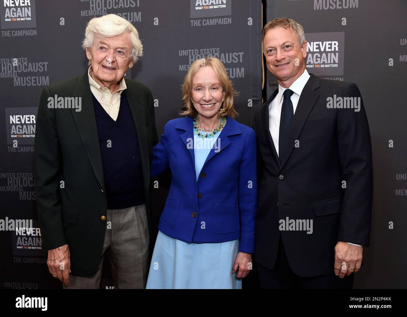 Hal Holbrook, from left, Doris Kearns Goodwin and Gary Sinise arrive at ...