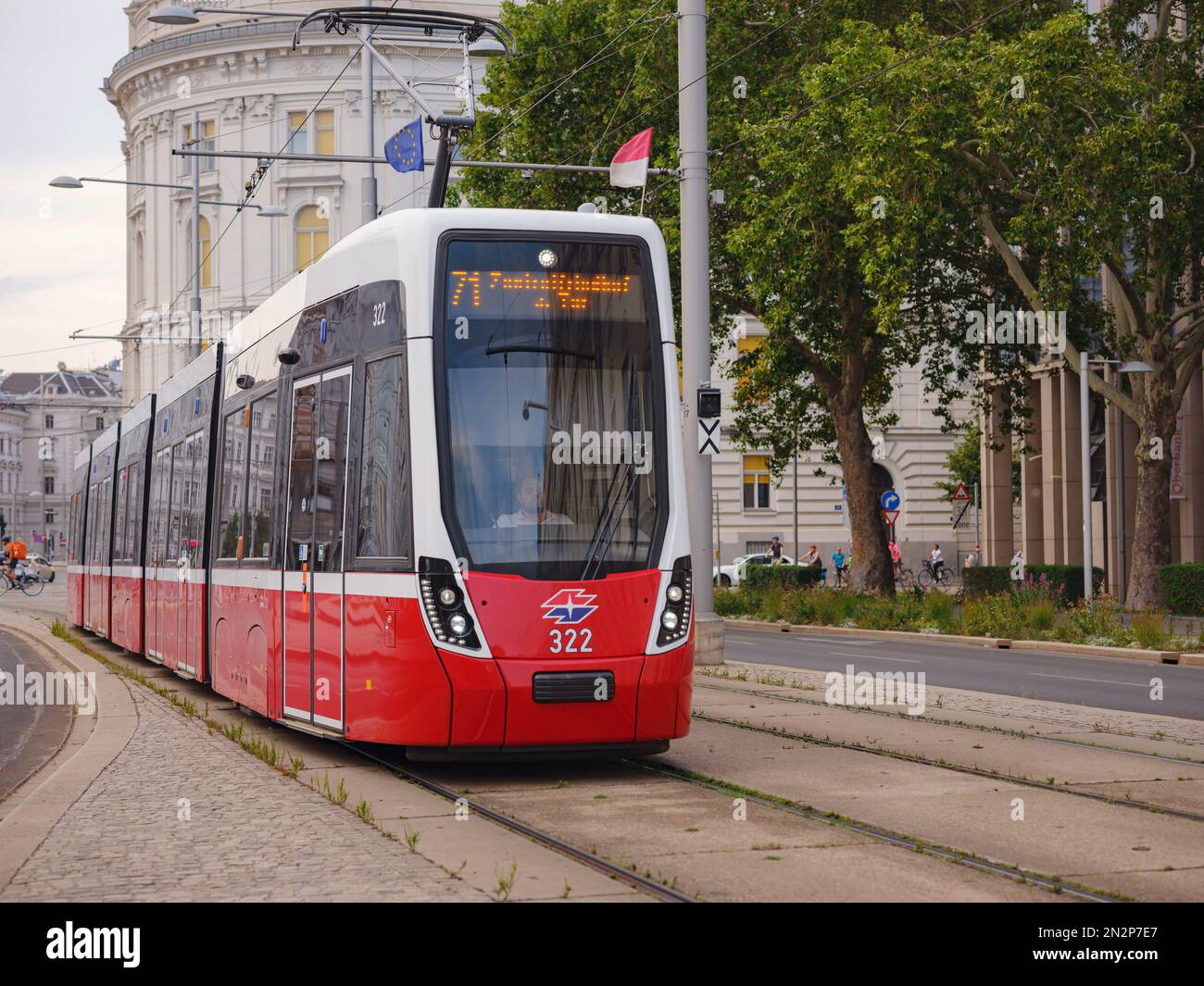 Vienna, Austria - August 7, 2022 : public transport in the city. Tram ...