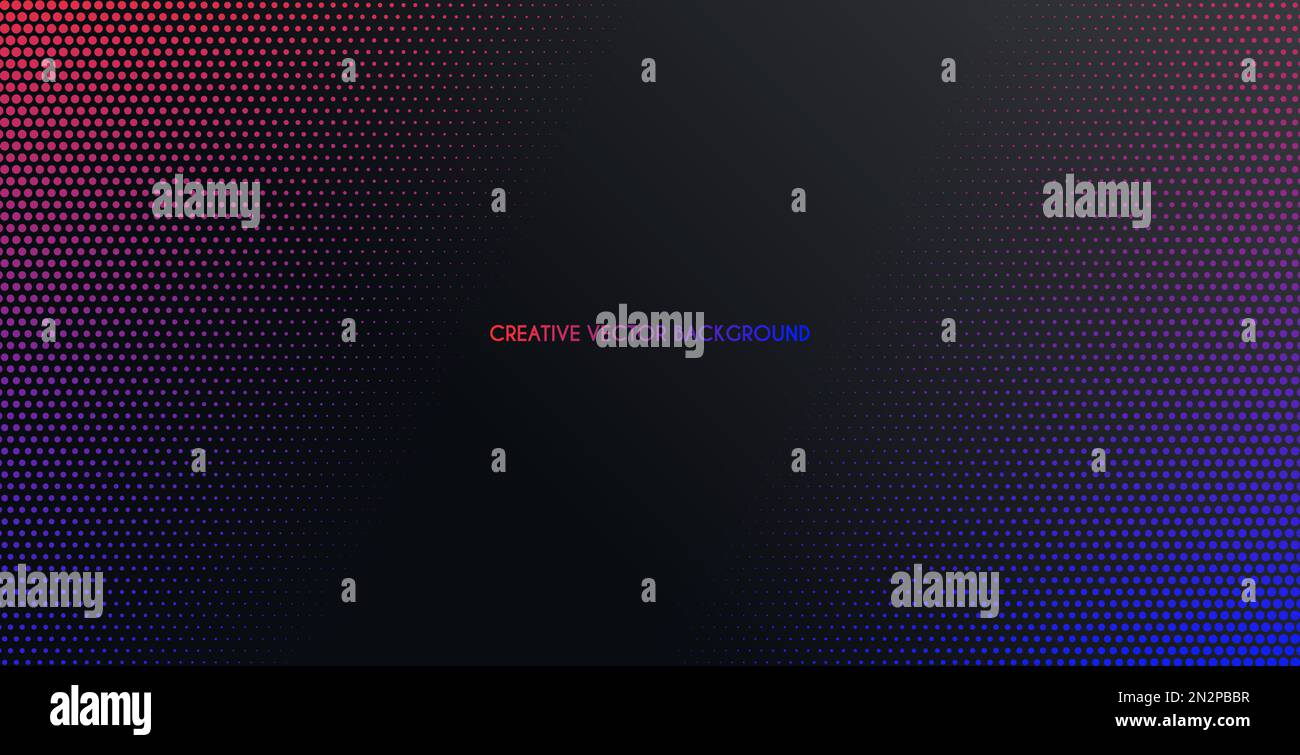 Abstract colorful halftone dotted black background with copy space for ...