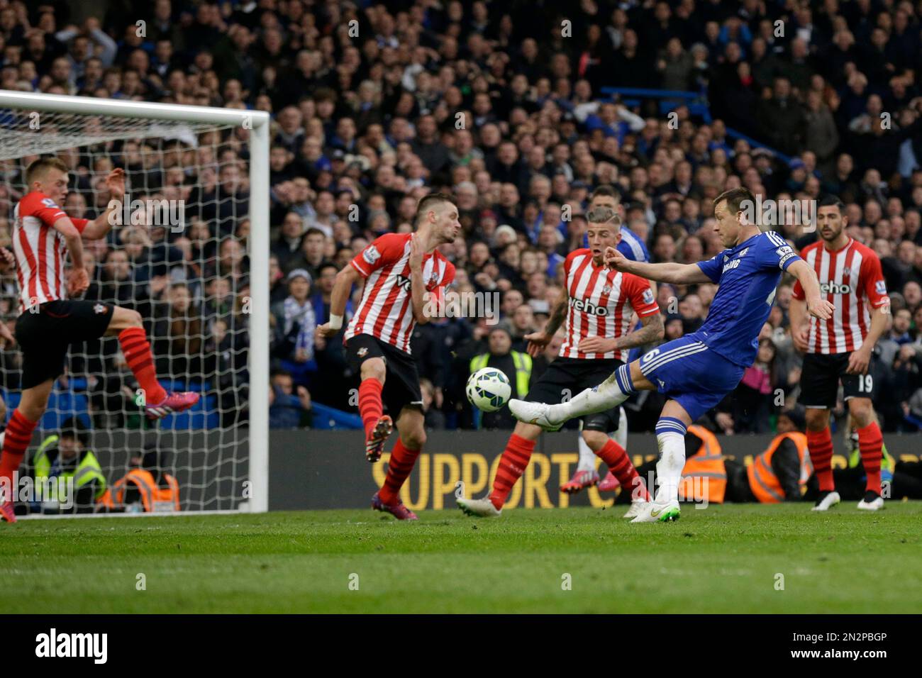 Chelsea's captain John Terry, second right, fails to score during the ...