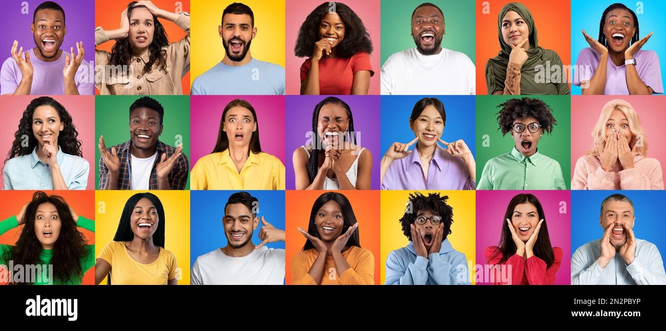 Emotion Diversity. Different Young People Having Diverse Feelings Over ...