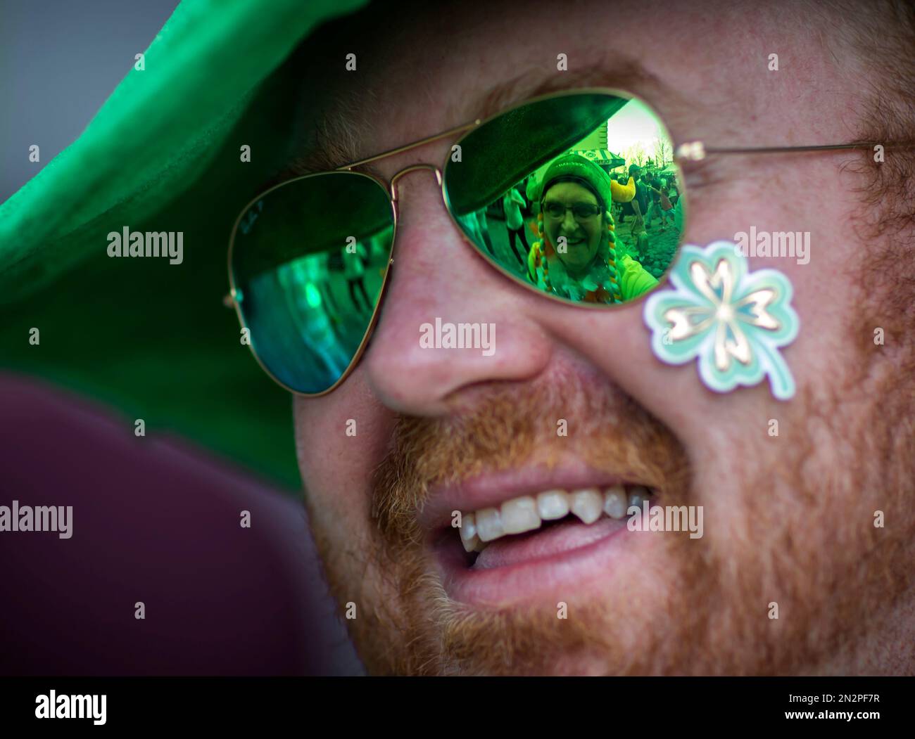Matt Dooley talks to his mom Carol Dooley while celebration St. Patrick ...