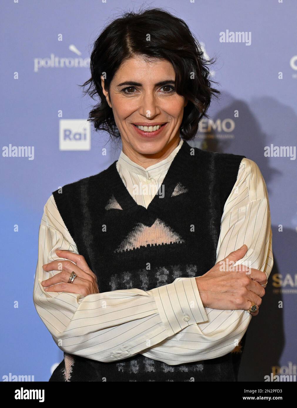 February 7, 2023, SANREMO, ITALIA: Italian singer Giorgia poses during ...