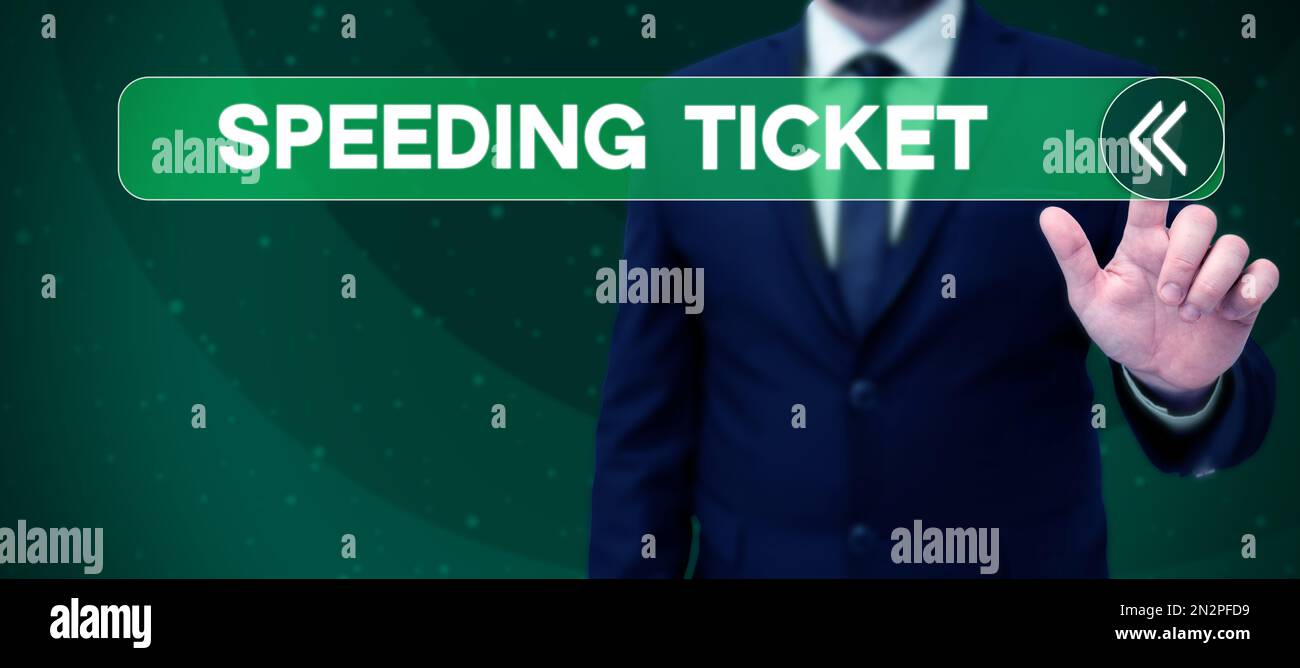 Text caption presenting Speeding Ticket, Word Written on psychological ...