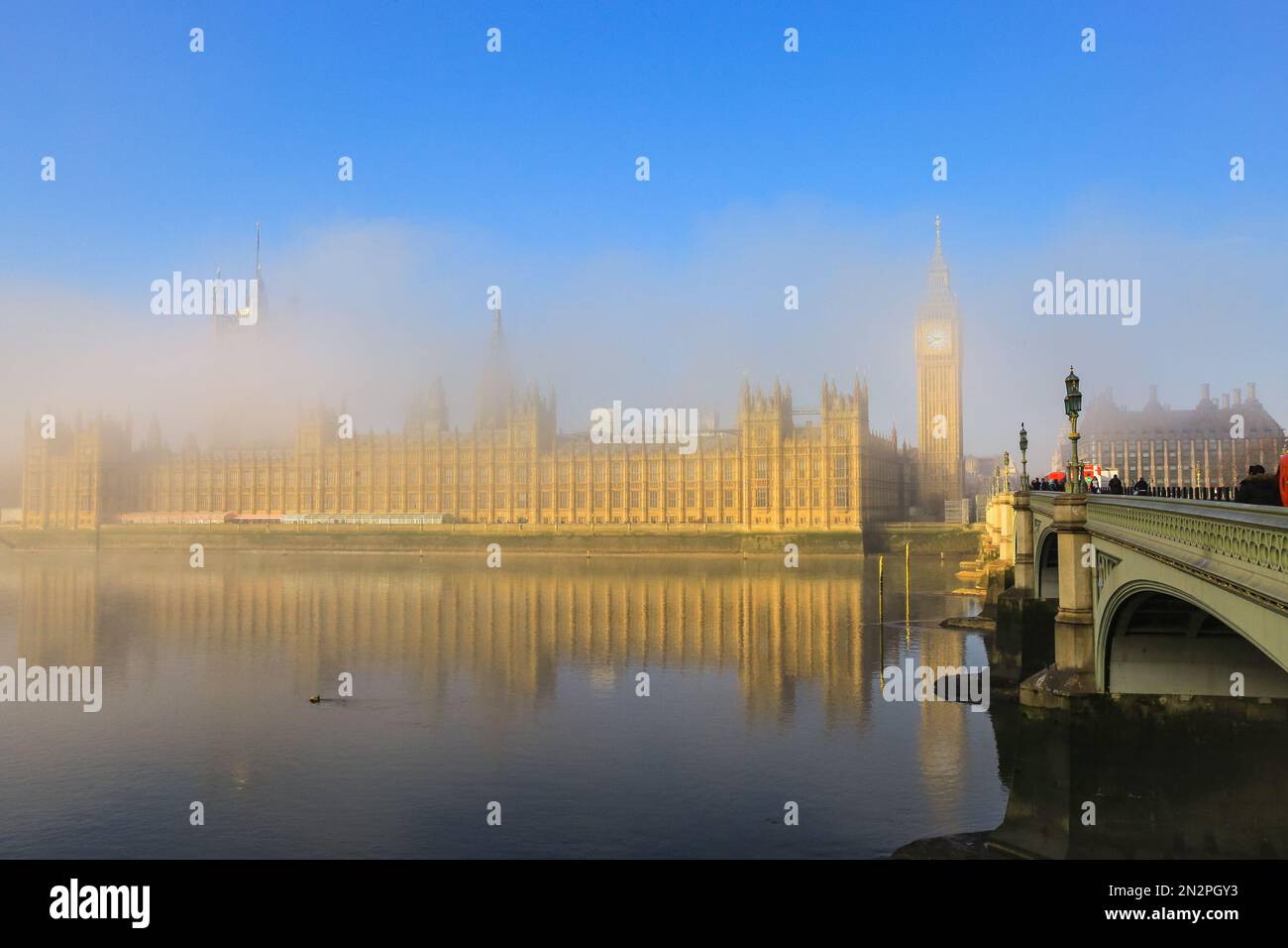 London, UK. 07th Feb, 2023. Big Ben and the Houses of Parliament can be ...