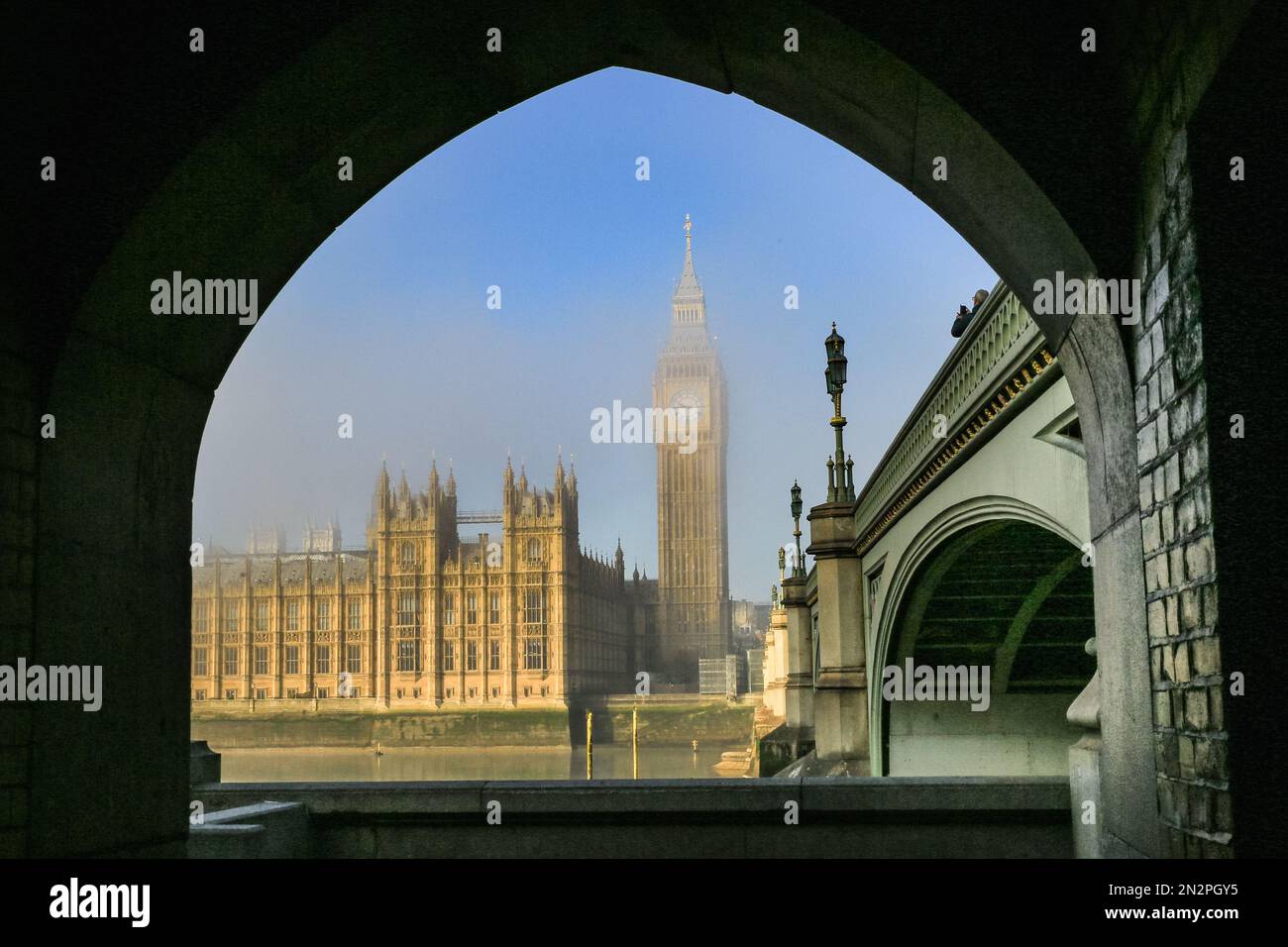 London, UK. 07th Feb, 2023. Big Ben and the Houses of Parliament can be ...