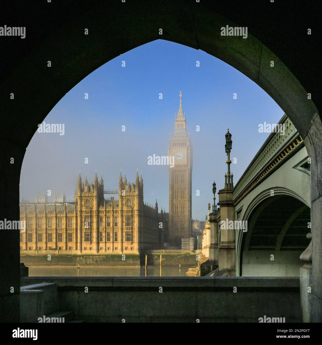 London, UK. 07th Feb, 2023. Big Ben and the Houses of Parliament can be ...