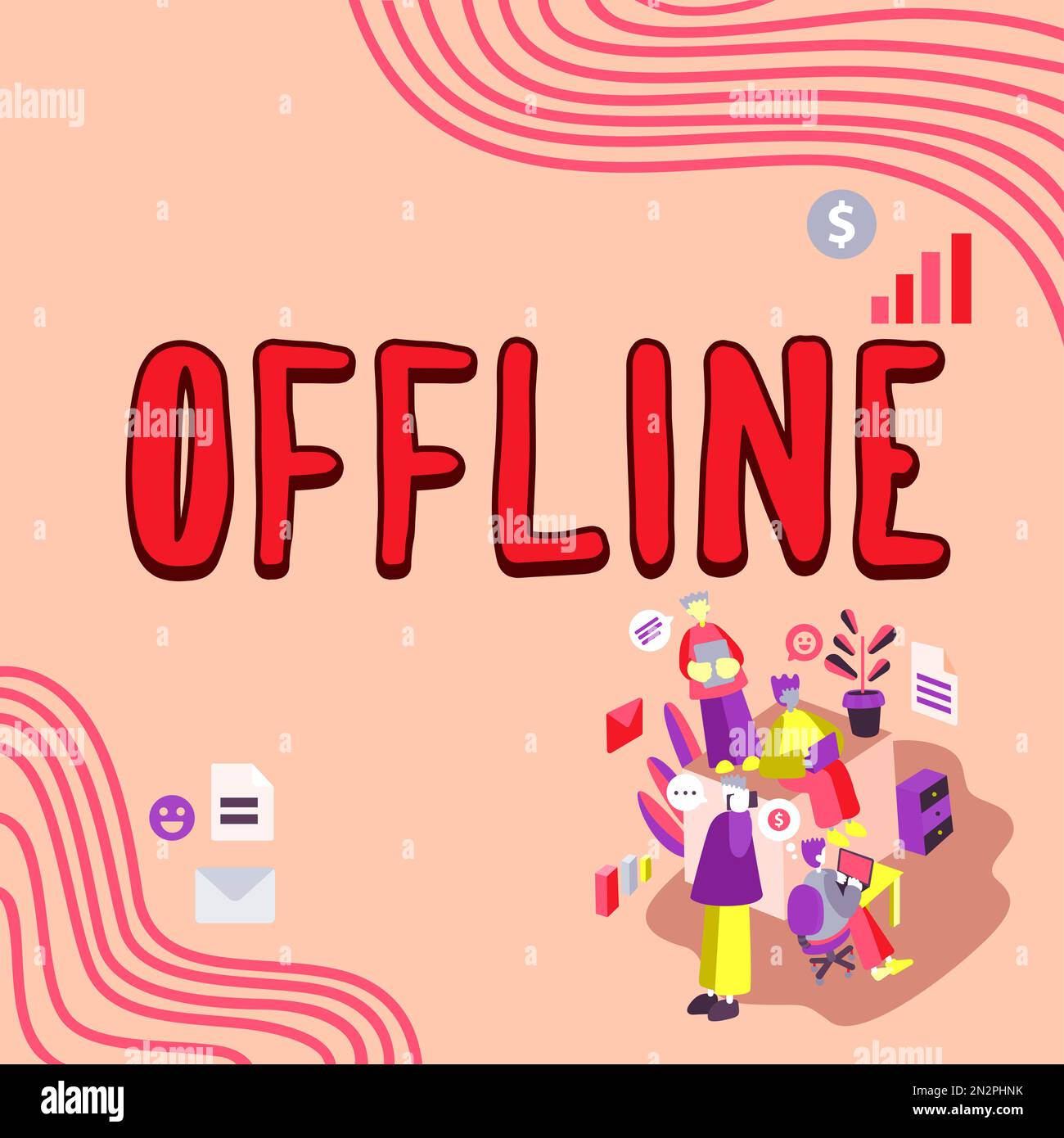 Conceptual caption Offline, Business showcase Not having directly ...