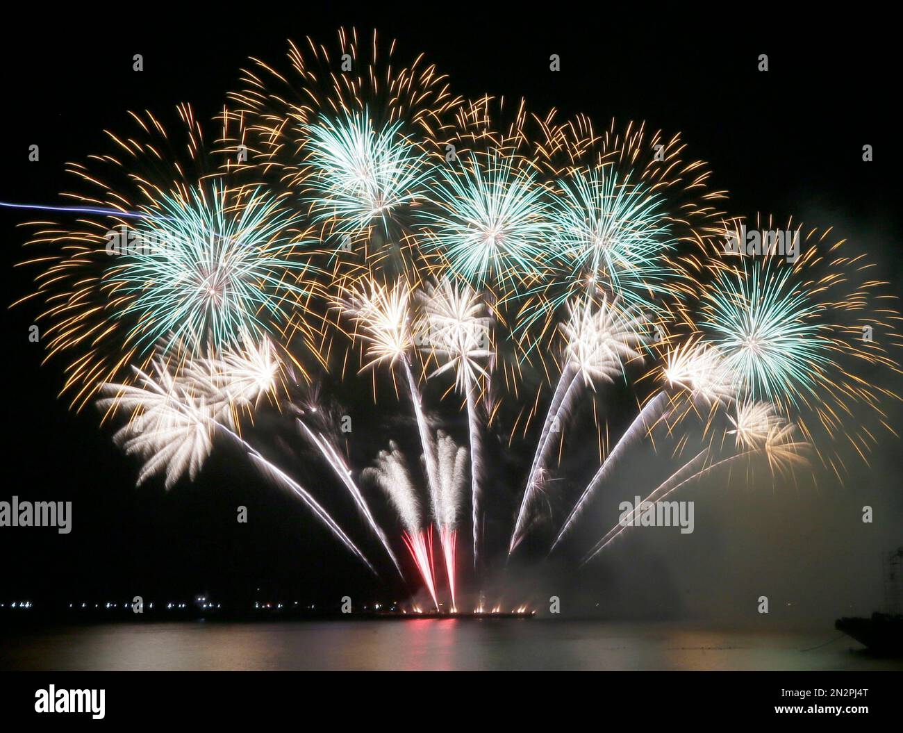 Fireworks from the Philippines' Platinum Fireworks, Inc. fill the night ...