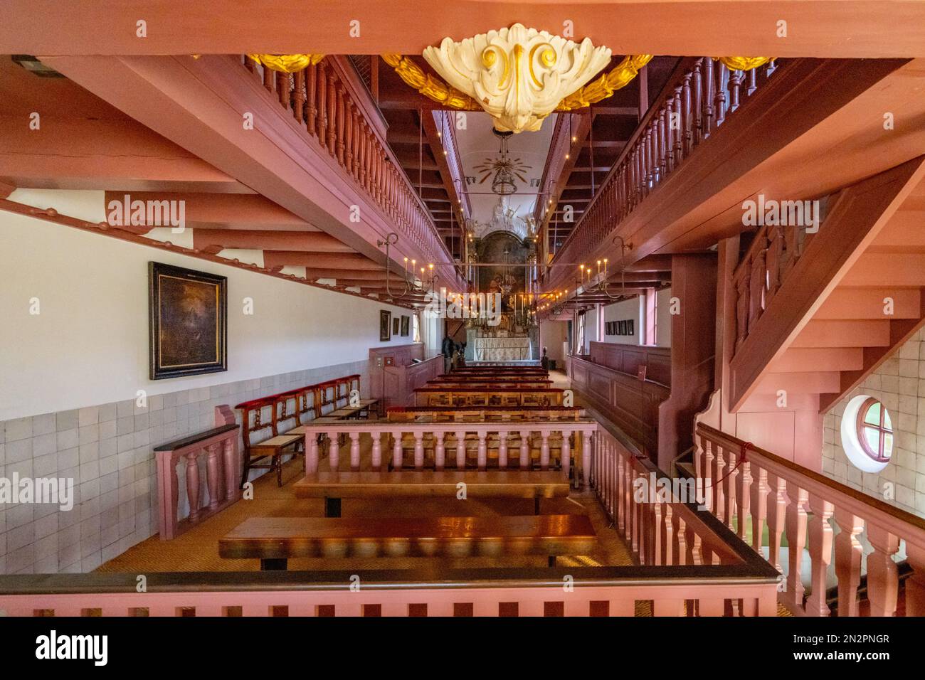Looking towards the alter and pews in Our Lord in the Attic Museum ...