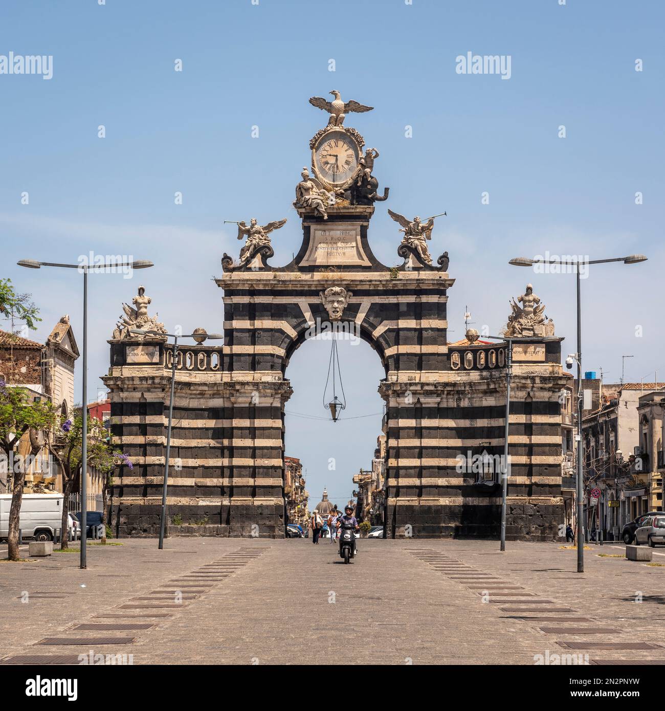 The Porta Garibaldi in Catania, Sicily, Italy, a grand triumphal arch ...