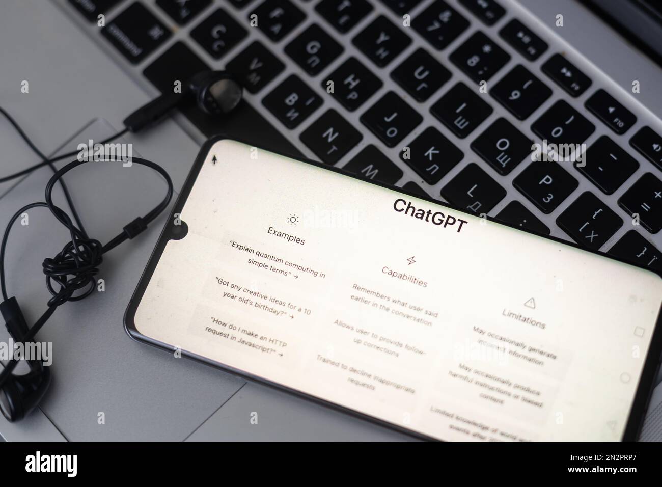 ChatGPT Open AI chatbot website on a smartphone. Kyiv, Ukraine ...