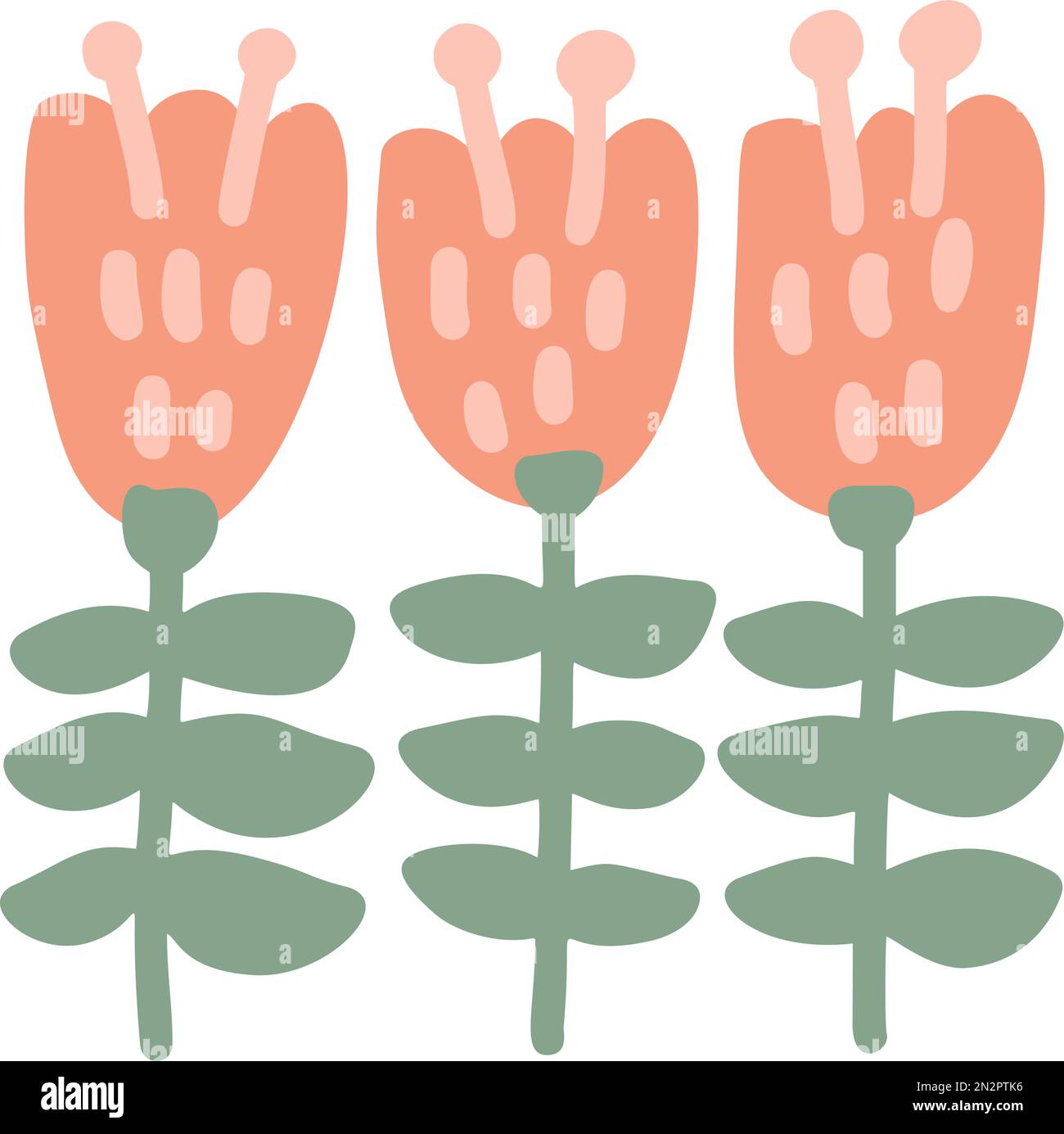 Three groovy 70s hippie spring or summer flowers. Positive floral ethno ...