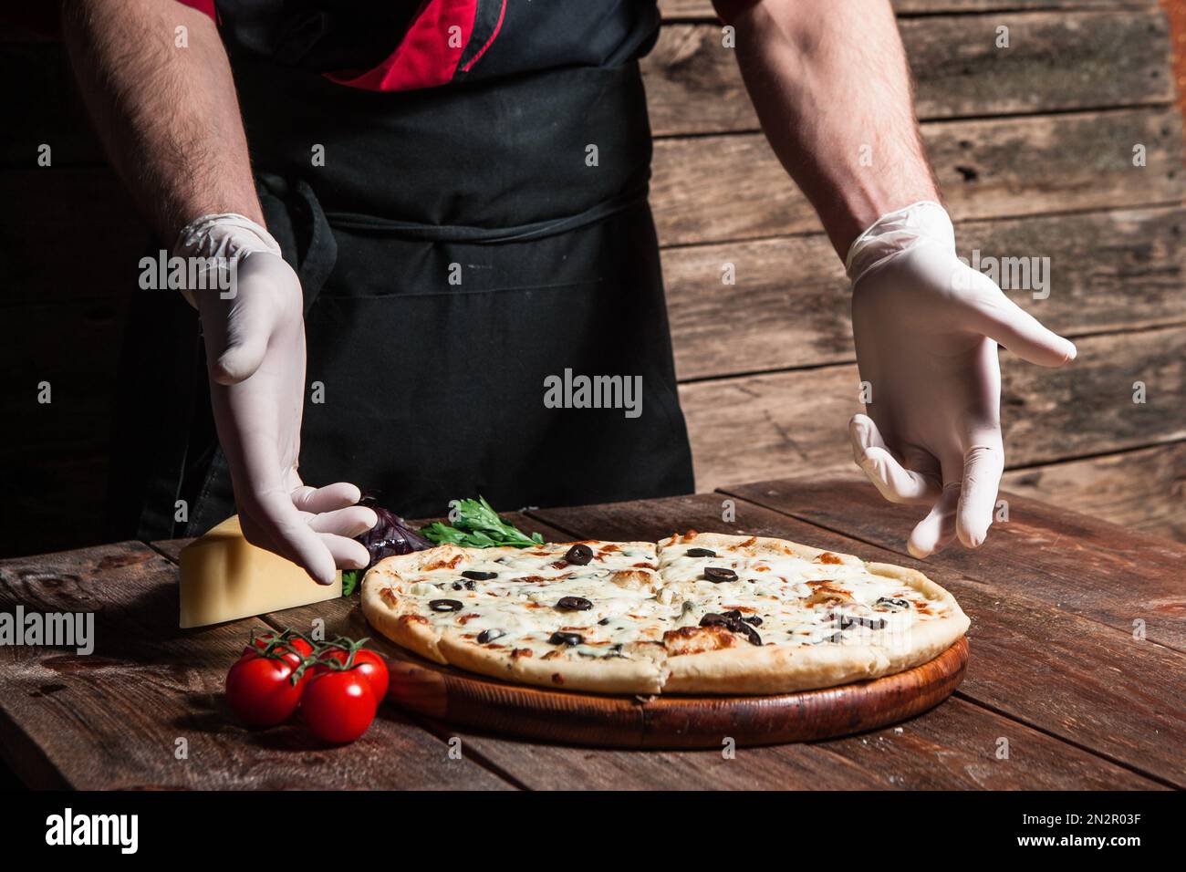 Preparing homemade italian pizza hi-res stock photography and images ...