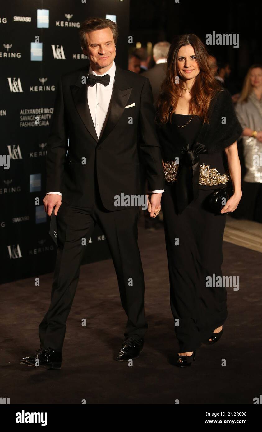 Actor Colin Firth and his wife Livia Firth pose for photographers upon ...