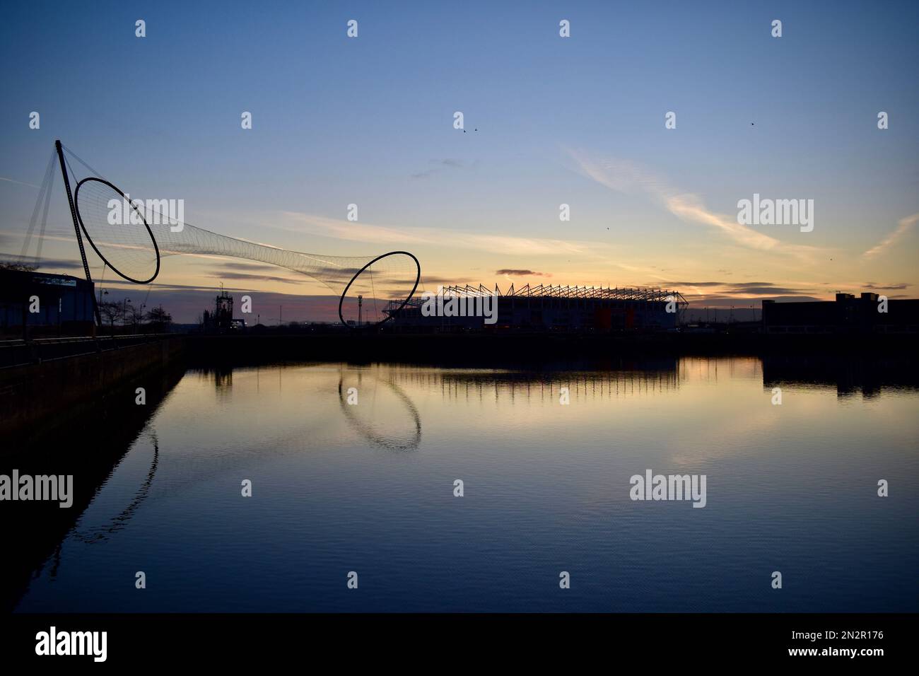 Middlesbrough, UK. 07 Feb 2023. Clear skies and low temperatures ...