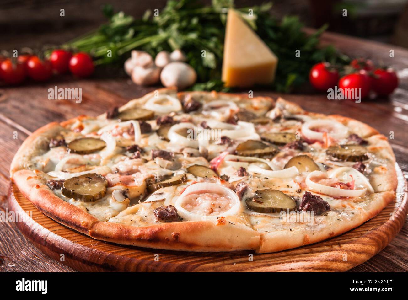 Traditional italian pizza. Restaurant menu photo Stock Photo - Alamy