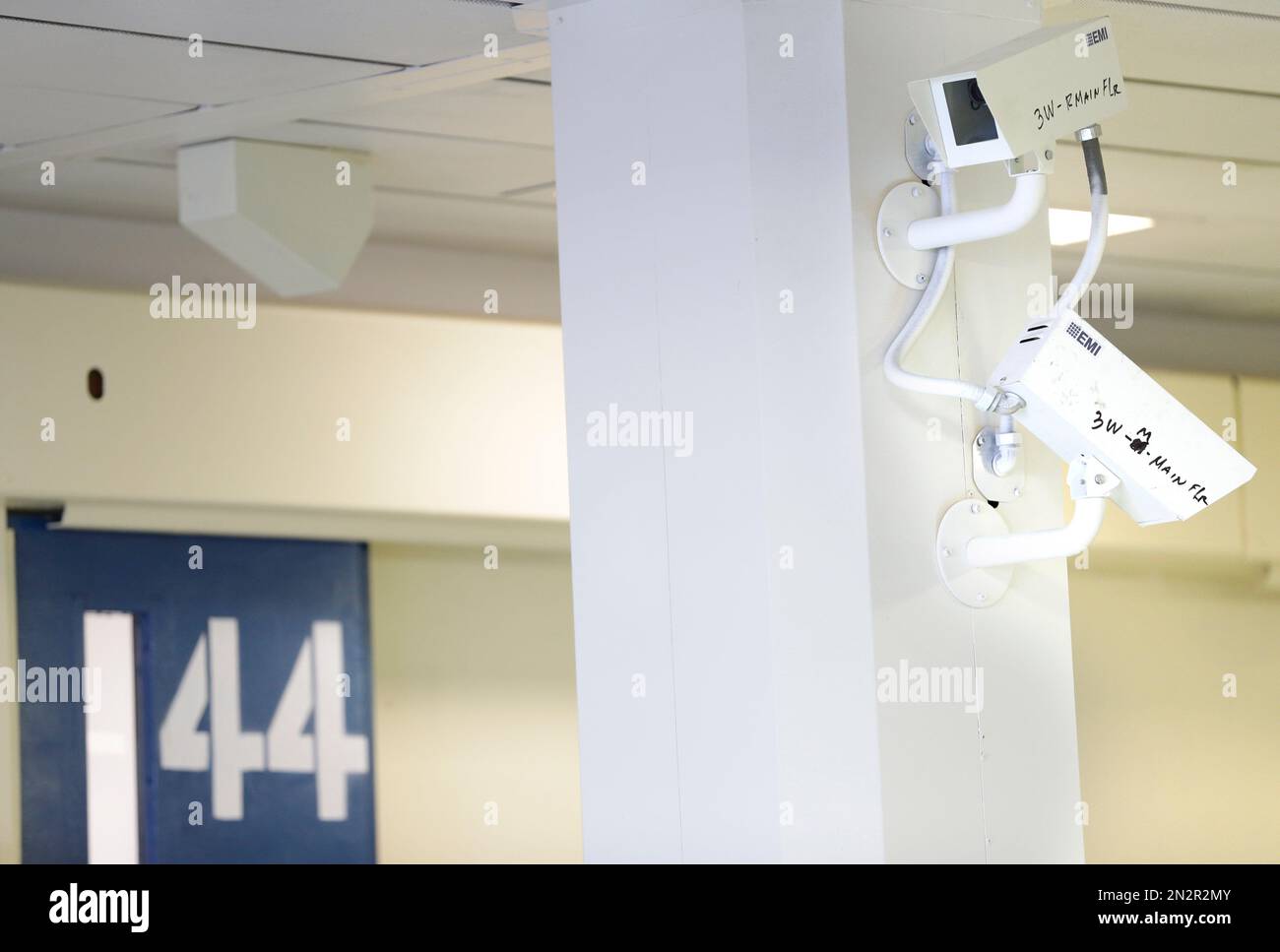 Cameras watch over an enhanced supervision housing unit on Rikers ...