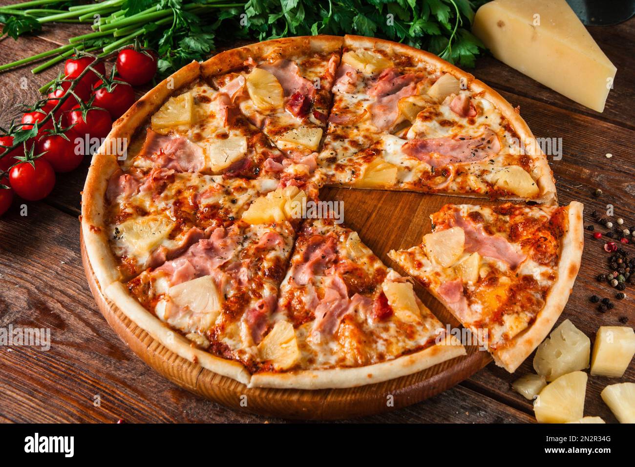 Hawaiian pizza cut out hi-res stock photography and images - Alamy